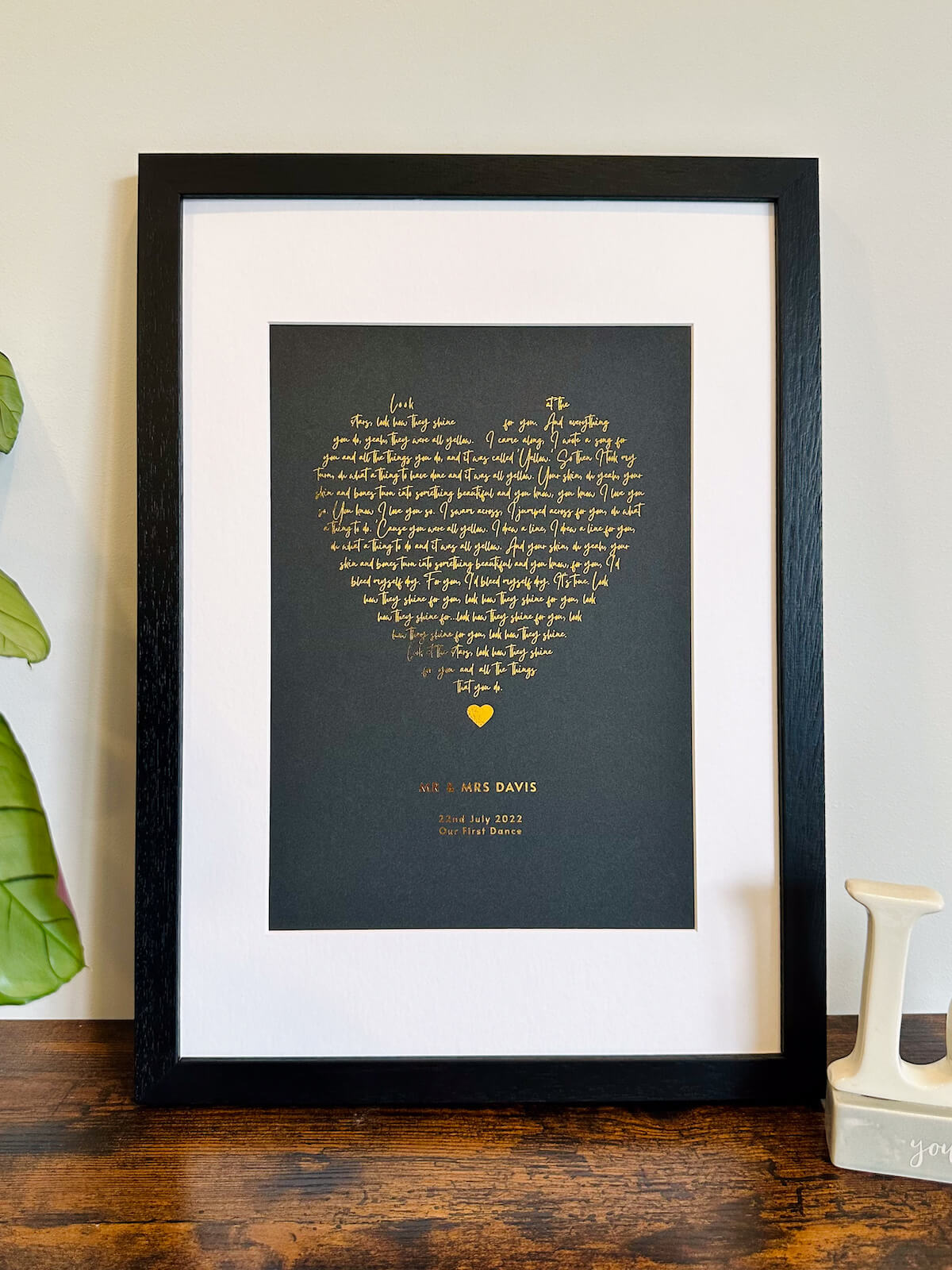 Heart Shape Song Lyrics | Custom Metallic Foil Print – More Than Foil